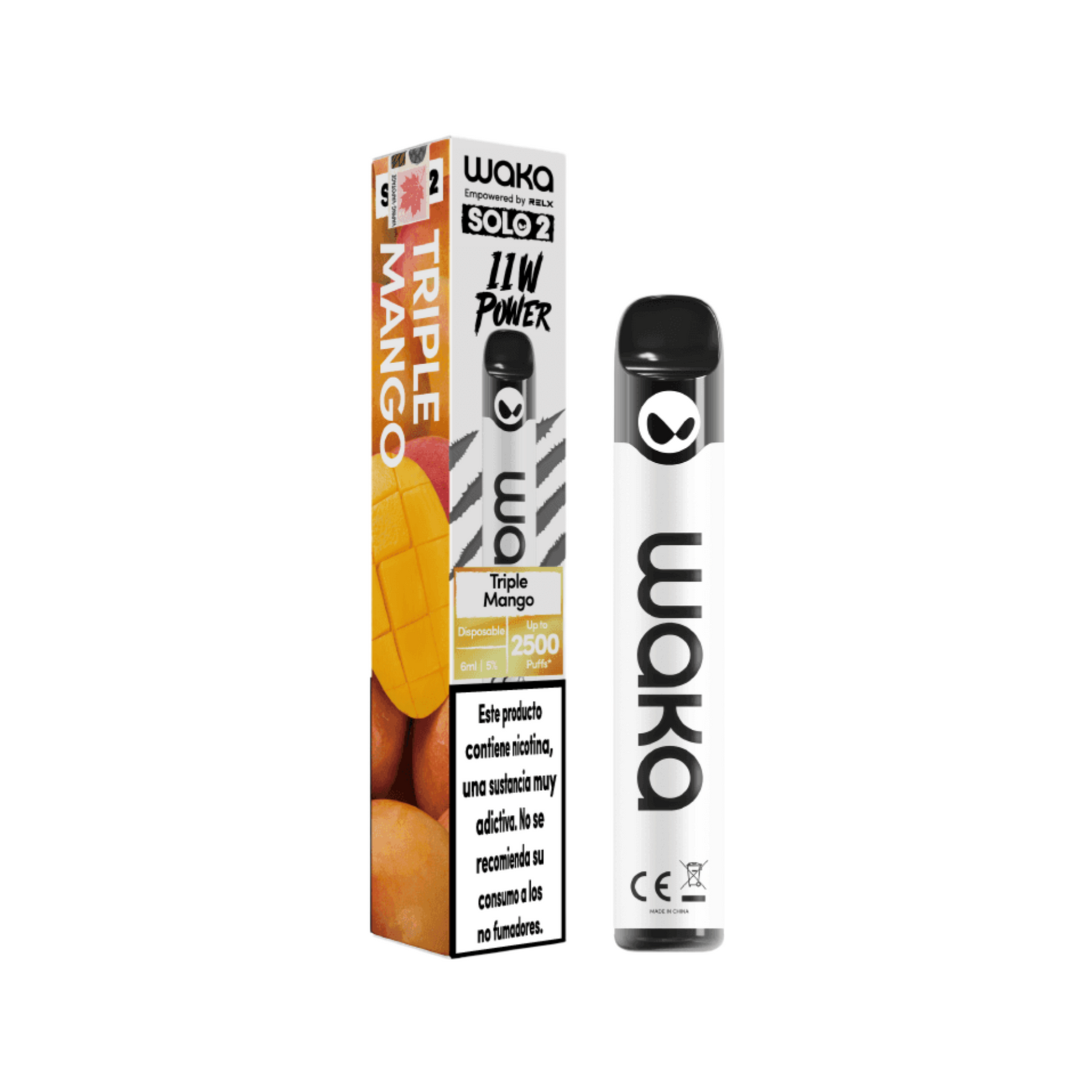 WAKA Solo 2 - Vaporizador Desechable 2500 Puffs y 5% Nicotina ...