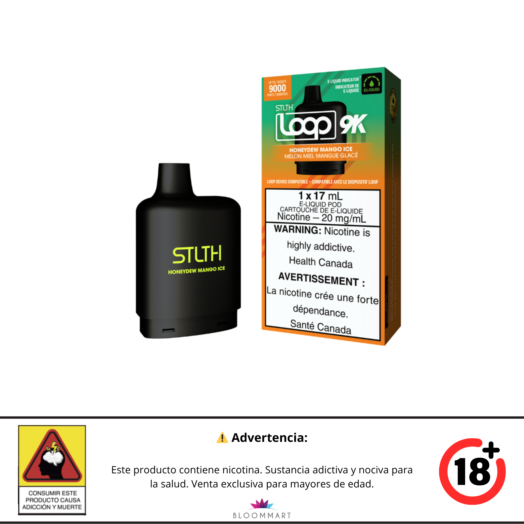 STLTH Loop 9K | Pod Recargable con 9,000 Puffs – Bloommart – Bloommart ...